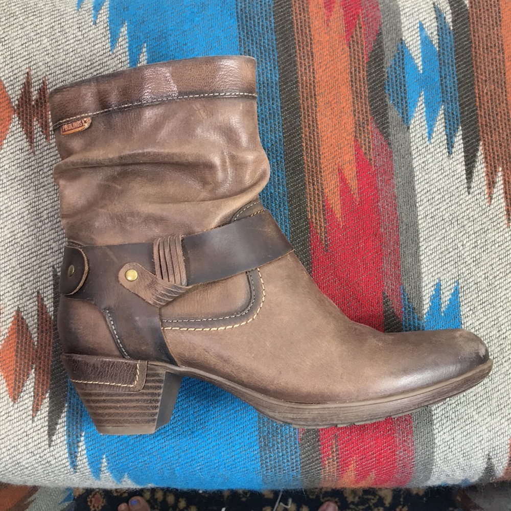 Pikolinos Rotterdam Brown Leather Ankle Boots - Gem
